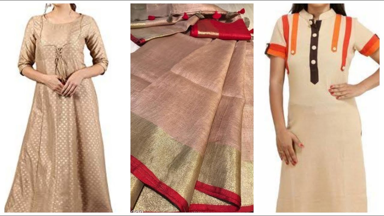 Convert jute saree into kurti,refashion old saree,reuse saree into new ...