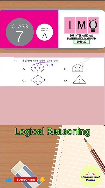 Class-7 Olympiad 2019-20 Logical Reasoning Solved Question|IMO Class-7 |#imo #sof #olympiad ...