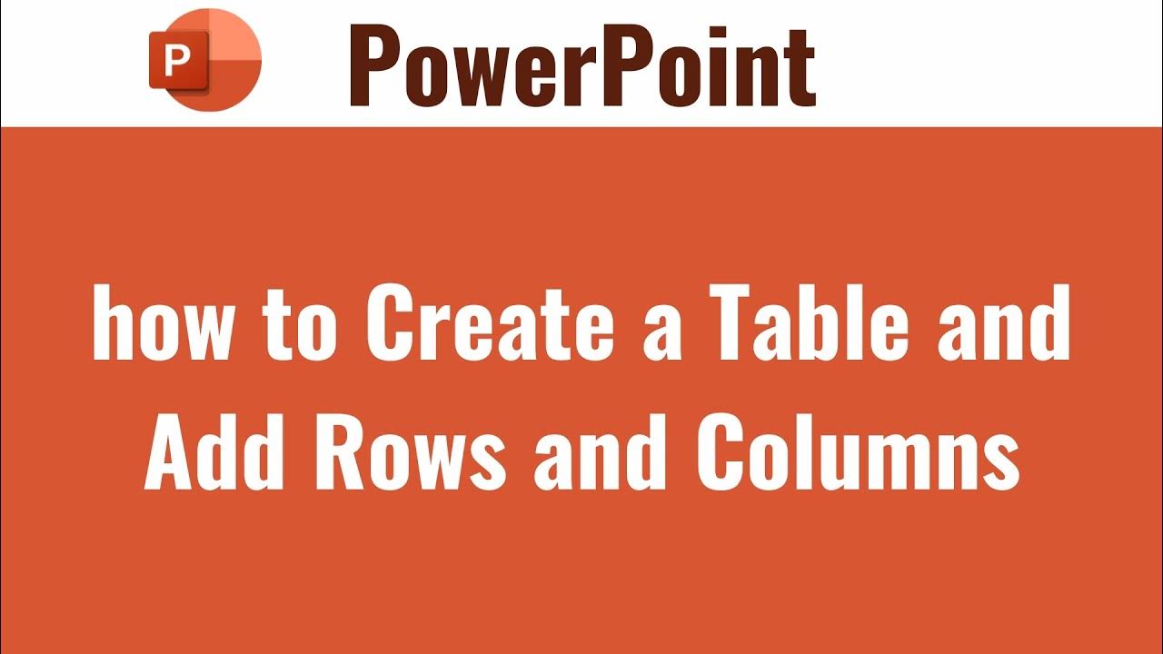 how to Create a Table and Add Rows and Columns in Powerpoint - YouTube
