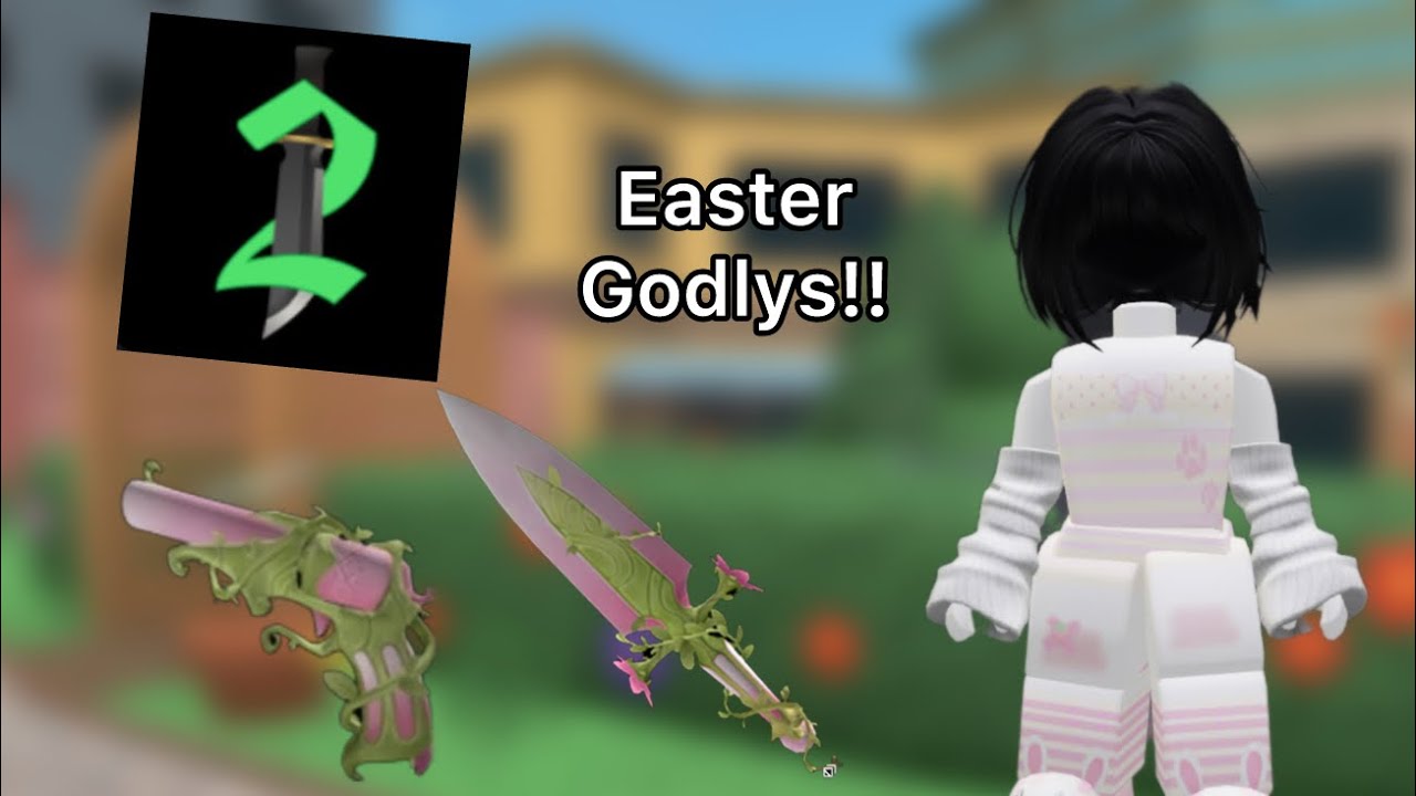 Playing MM2 with the new EASTER Godlys - YouTube