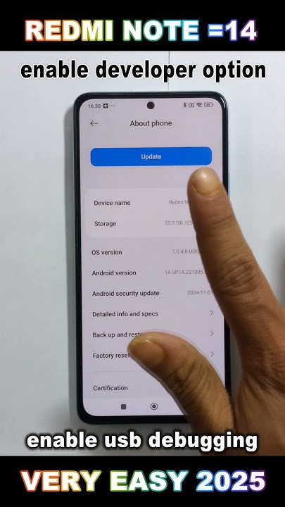 How To Redmi Note 14 | Enable/Developer Options on | Redmi Note 14 developer option on 2025 ...
