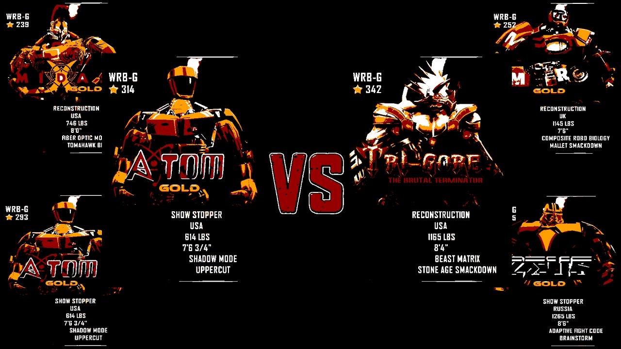 Real Steel WRB ATOM VS GOLD ROBOTS One fight LOSE NEW UPDATE - YouTube