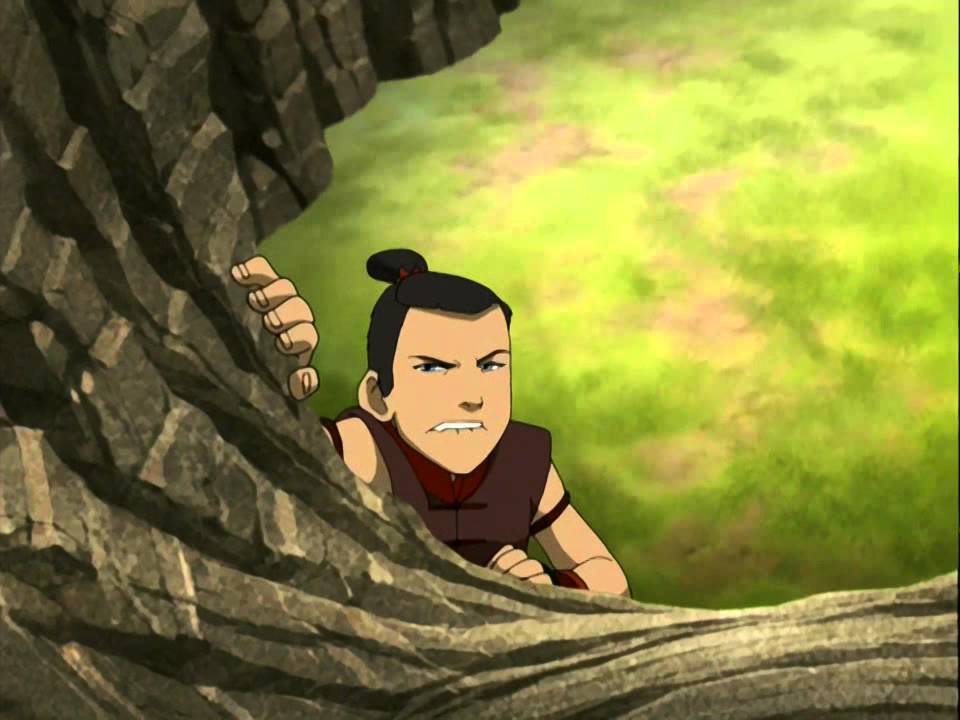 Avatar the last airbender - Aang makes Sokka climb a rock. - YouTube