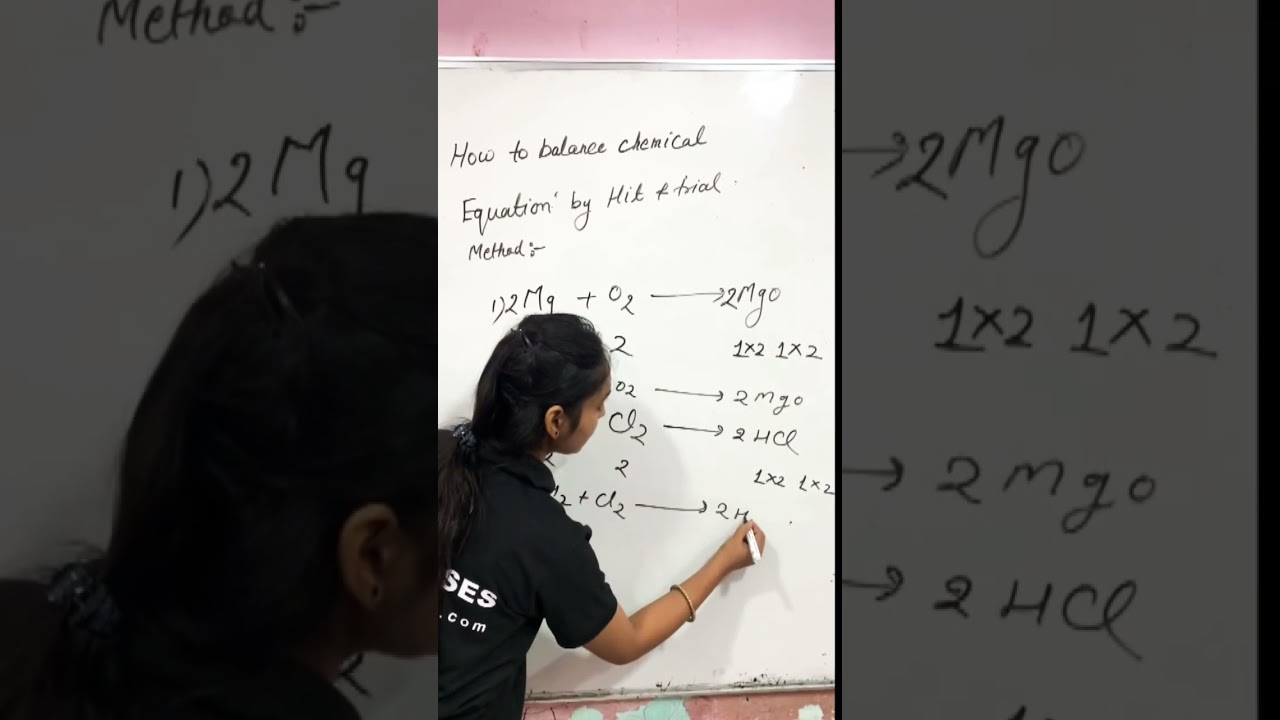 How to balance chemical equation by hit &trial method #shorts #science ...
