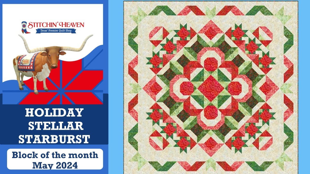Holiday Stellar Starburst Block of the Month - YouTube