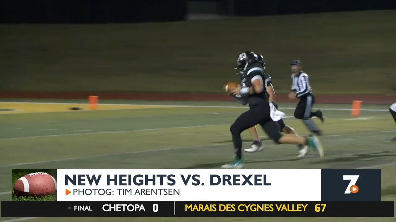 New Heights football falls to Drexel 70-20 - YouTube