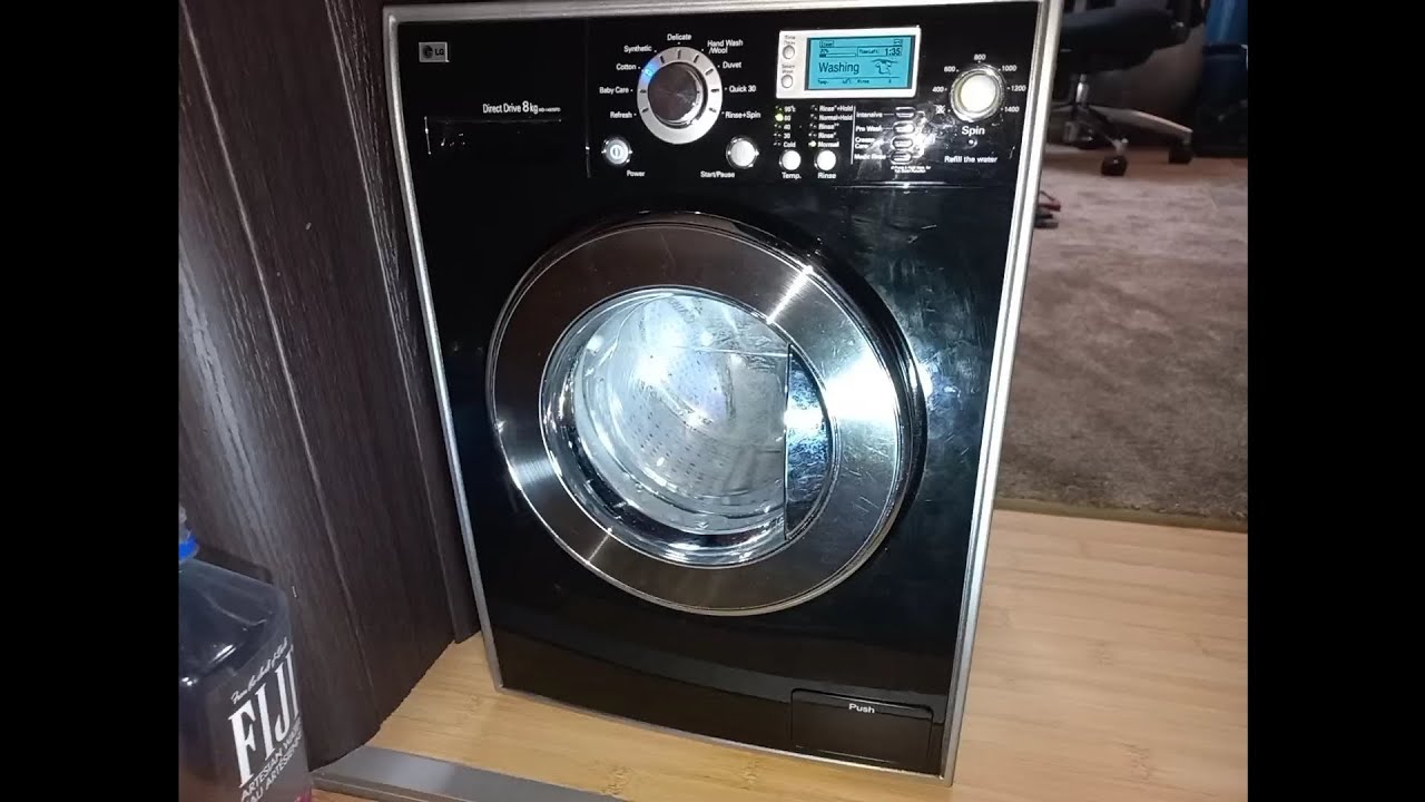 LG demo washing machine steam drum clean - YouTube