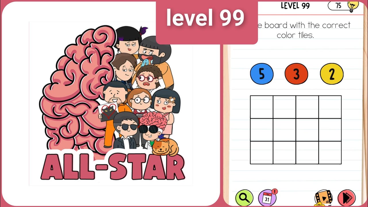 brain test all star level 99 - YouTube