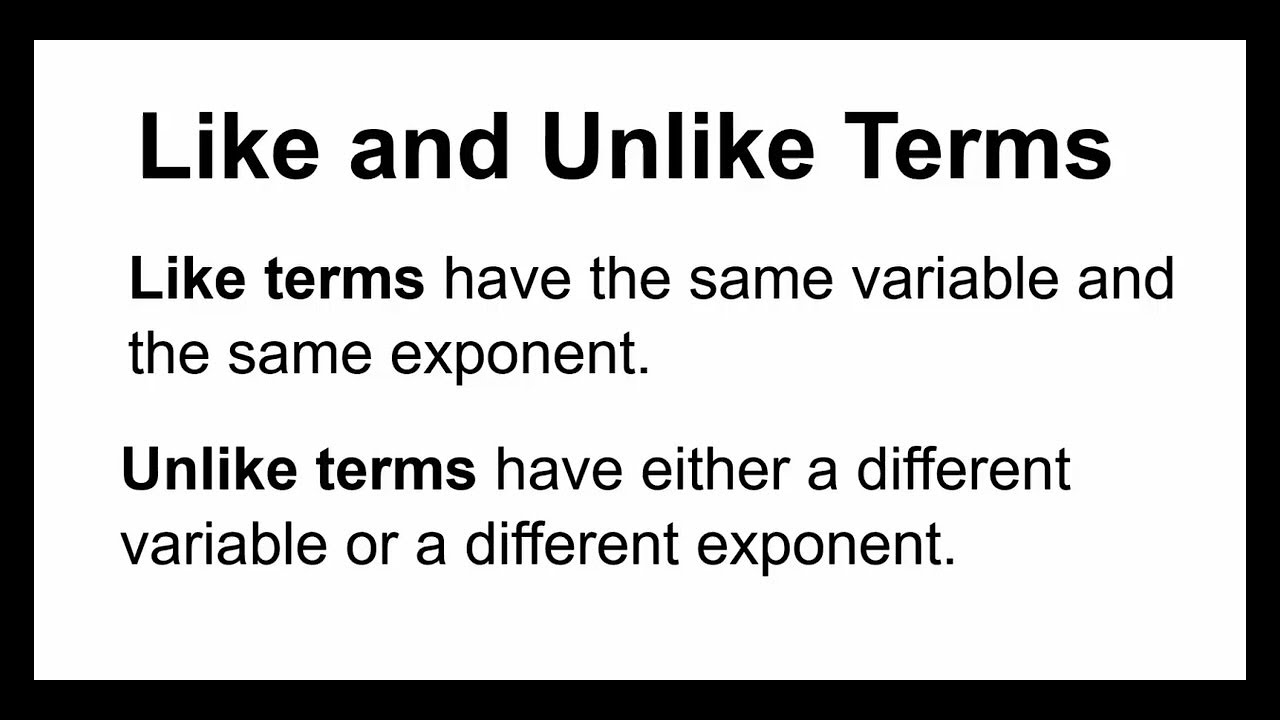 Polynomials 10 - Like and Unlike Terms - YouTube