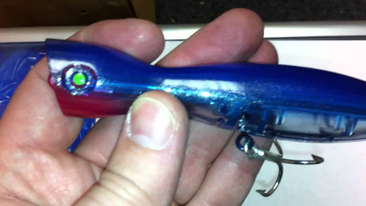 Translucent Blue Super Strike Popper Fishing Lure - J&H Tackle - YouTube
