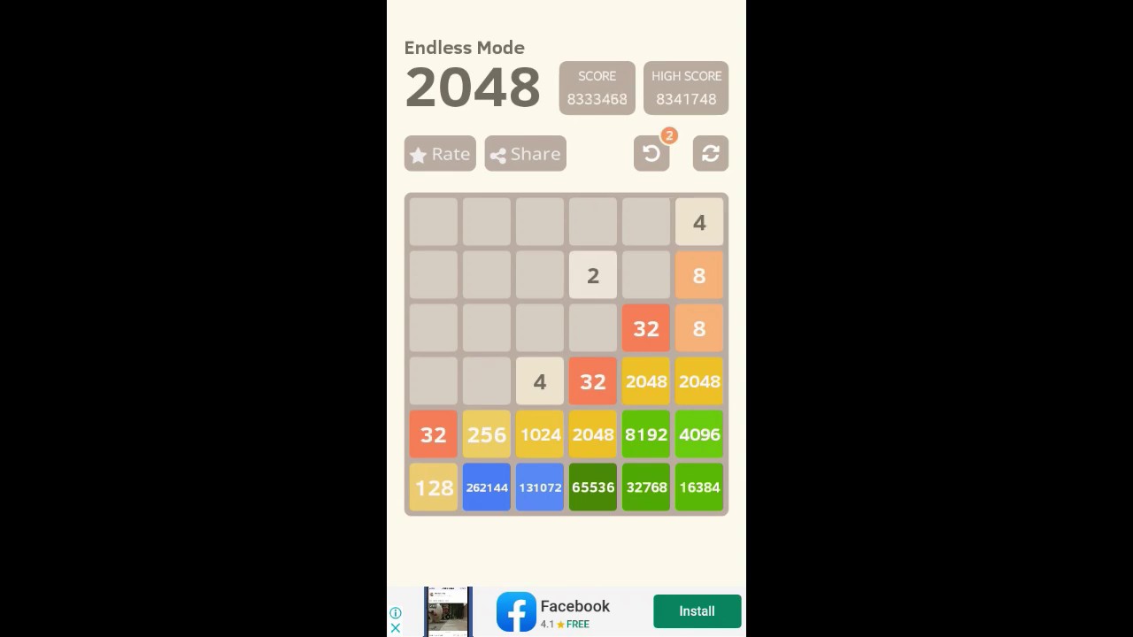 Making 524288 in 2048 Endless mode - YouTube