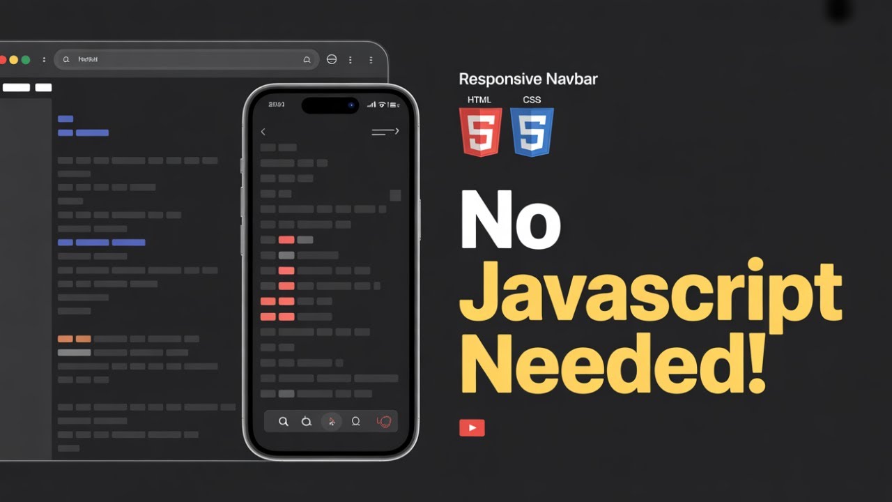 Responsive Navbar Using Only HTML & CSS | No JavaScript Needed! - YouTube
