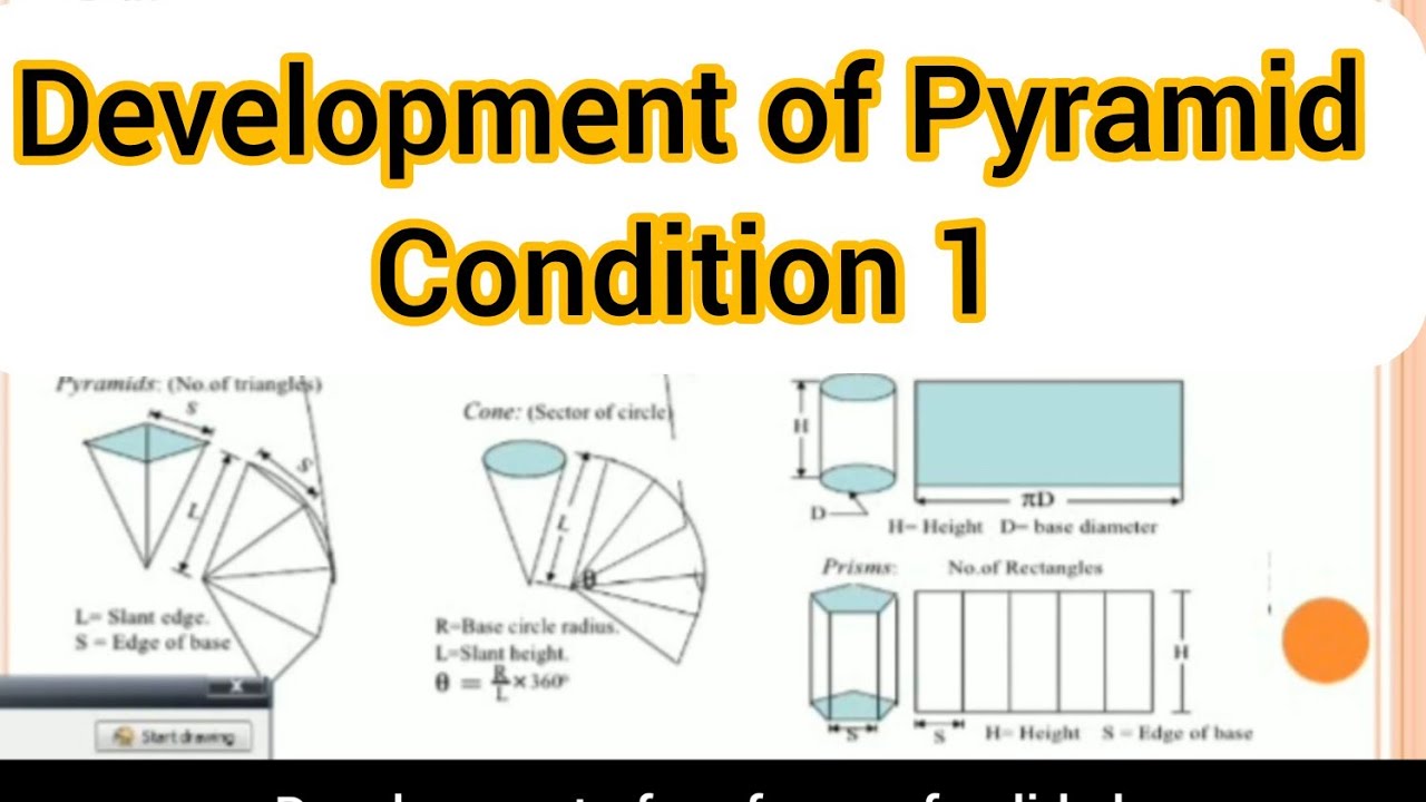 Development of surfaces of solids:Lecture 3(Pyramid condition 1) by Er ...