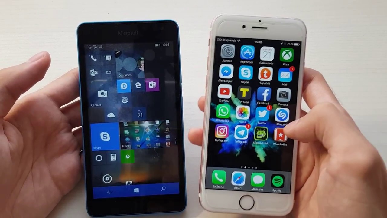 IOS 10 VS Windows 10 mobile (comparativa) - YouTube