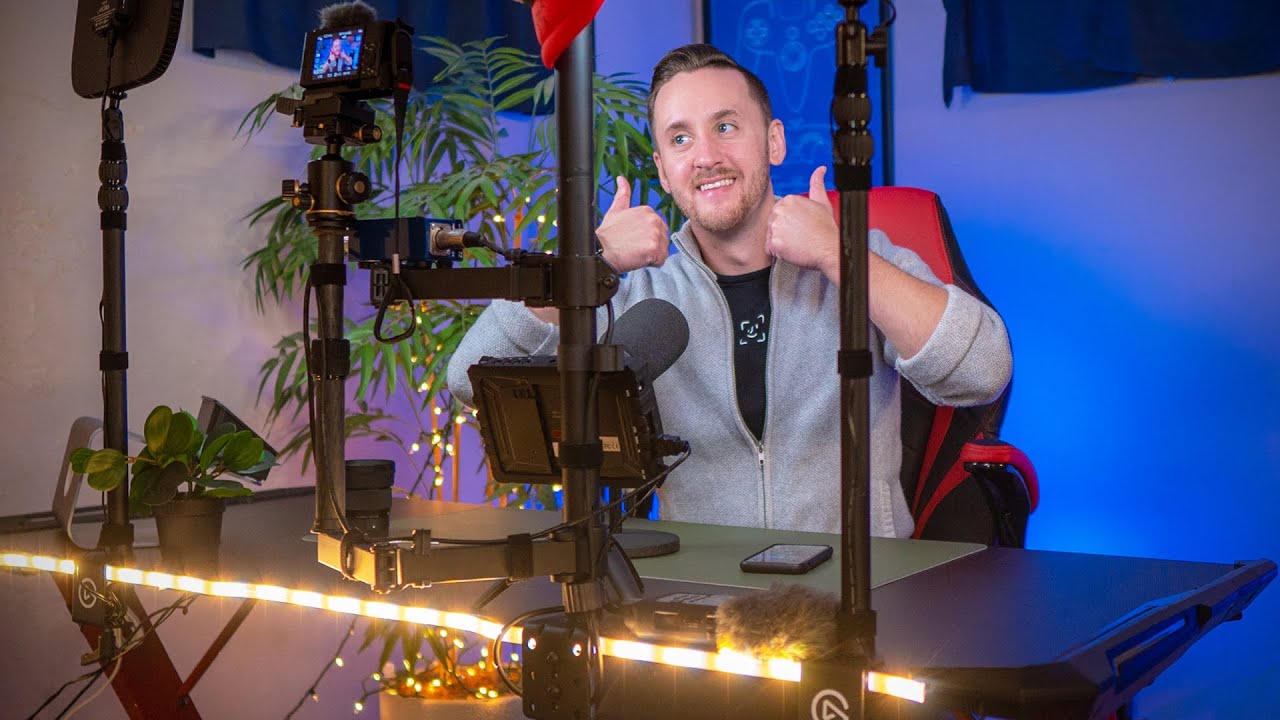 How I Built My DREAM YouTube Studio Setup With ONE DESK! (Studio Tour ...
