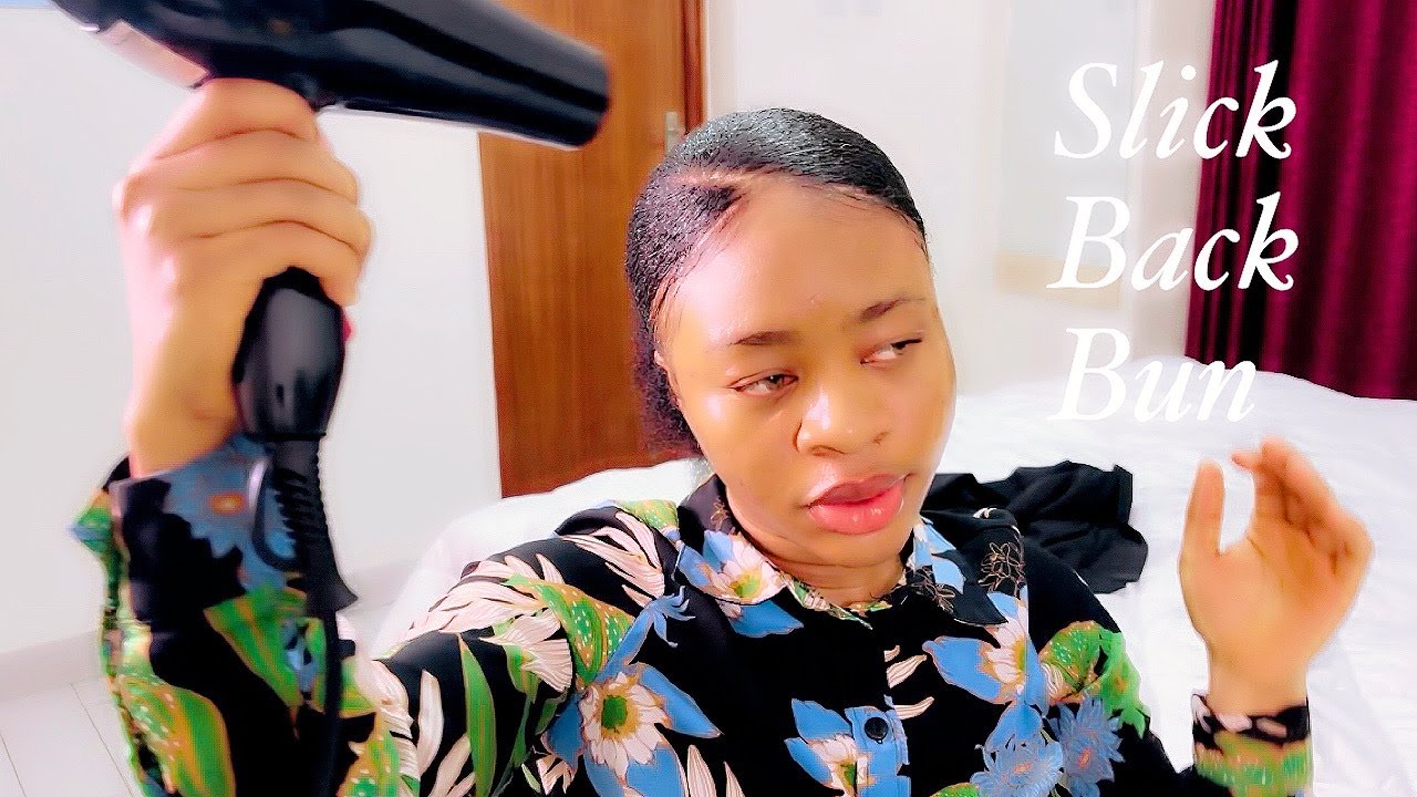 Slick back bun on natural 4c hair | Step by step tutorial - YouTube