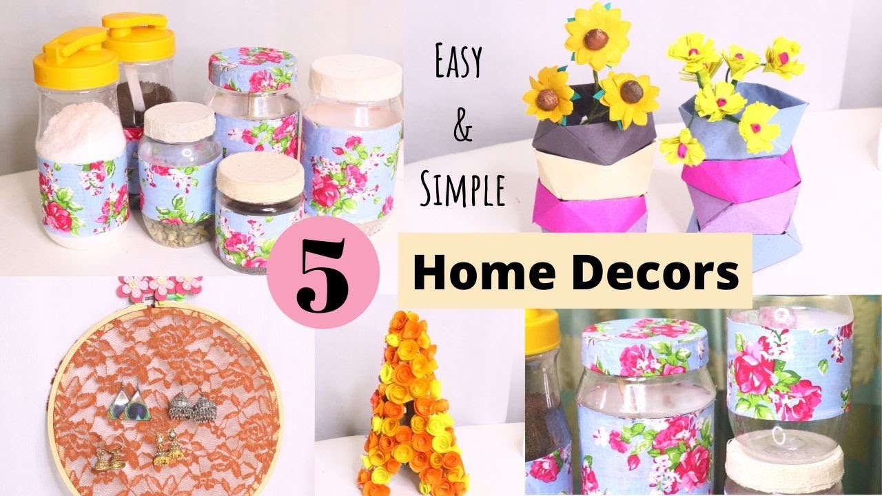 5 Easy And Simple Home Decor Craft Ideas / Handmade Home Decor from ...