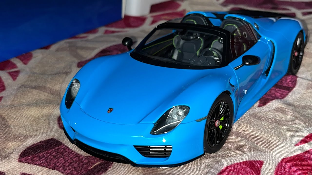1/18 Autoart Porsche 918 Spyder Blue Weissach Package - YouTube