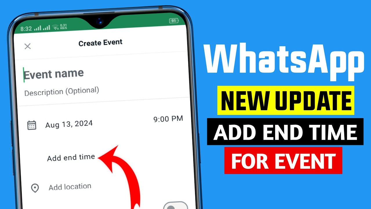 WhatsApp new update || WhatsApp event end time update || Add event end ...