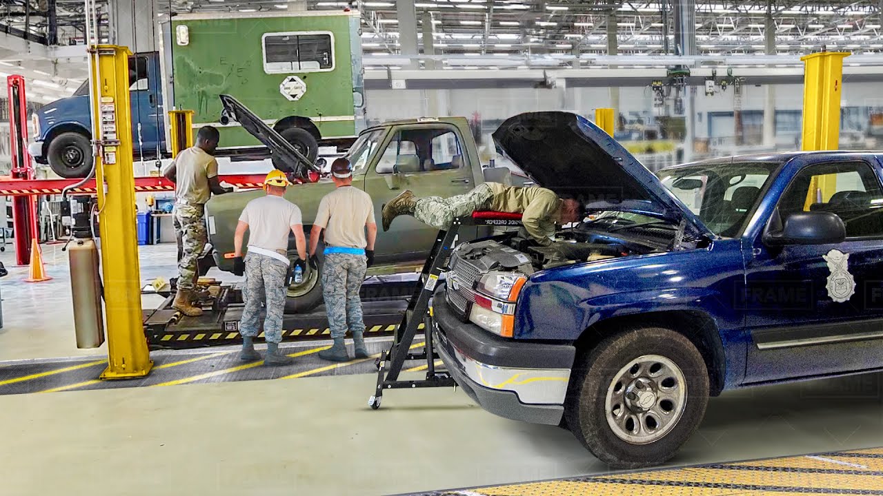 Inside US Army Gigantic Garage Repairing Thousands of Vehicles - YouTube