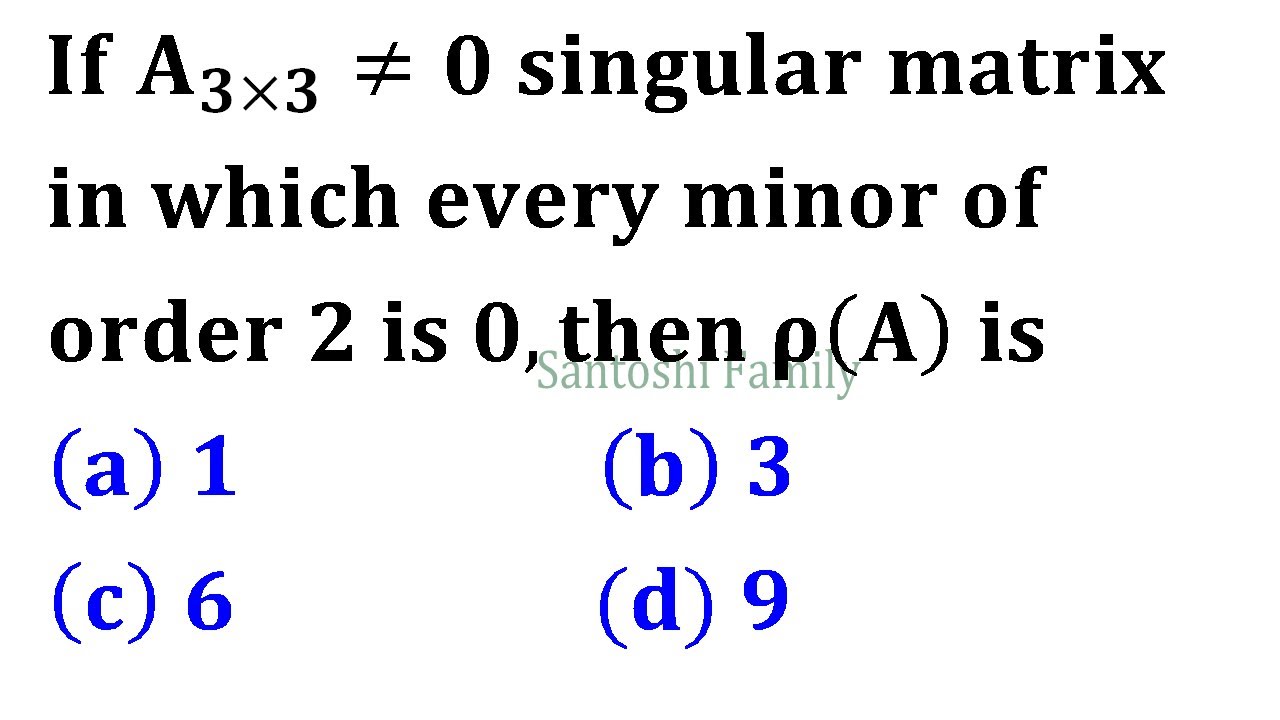 rank of a singular matrix linear algebra engineering mathematics gate ...