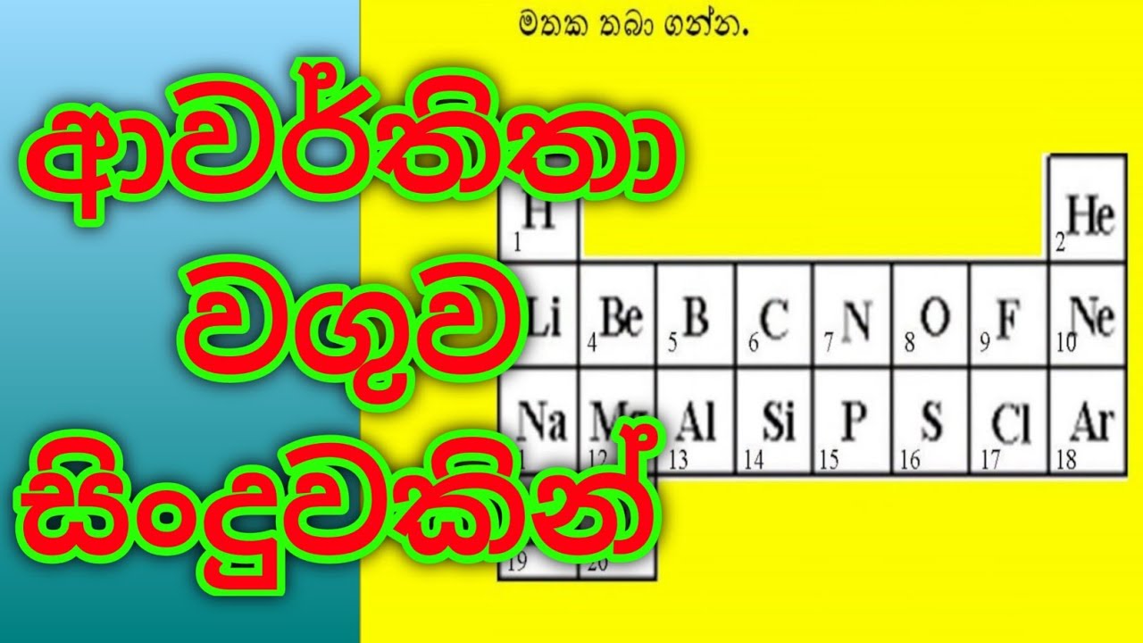 Periodic table Sinhala songs ආවර්තිත වගුව සිංදුවකින් - YouTube