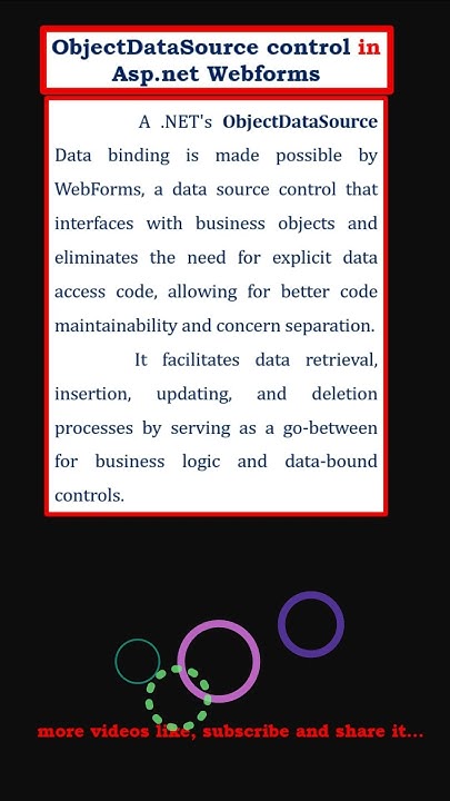 Objectdatasource Control In Webforms Webforms Youtube