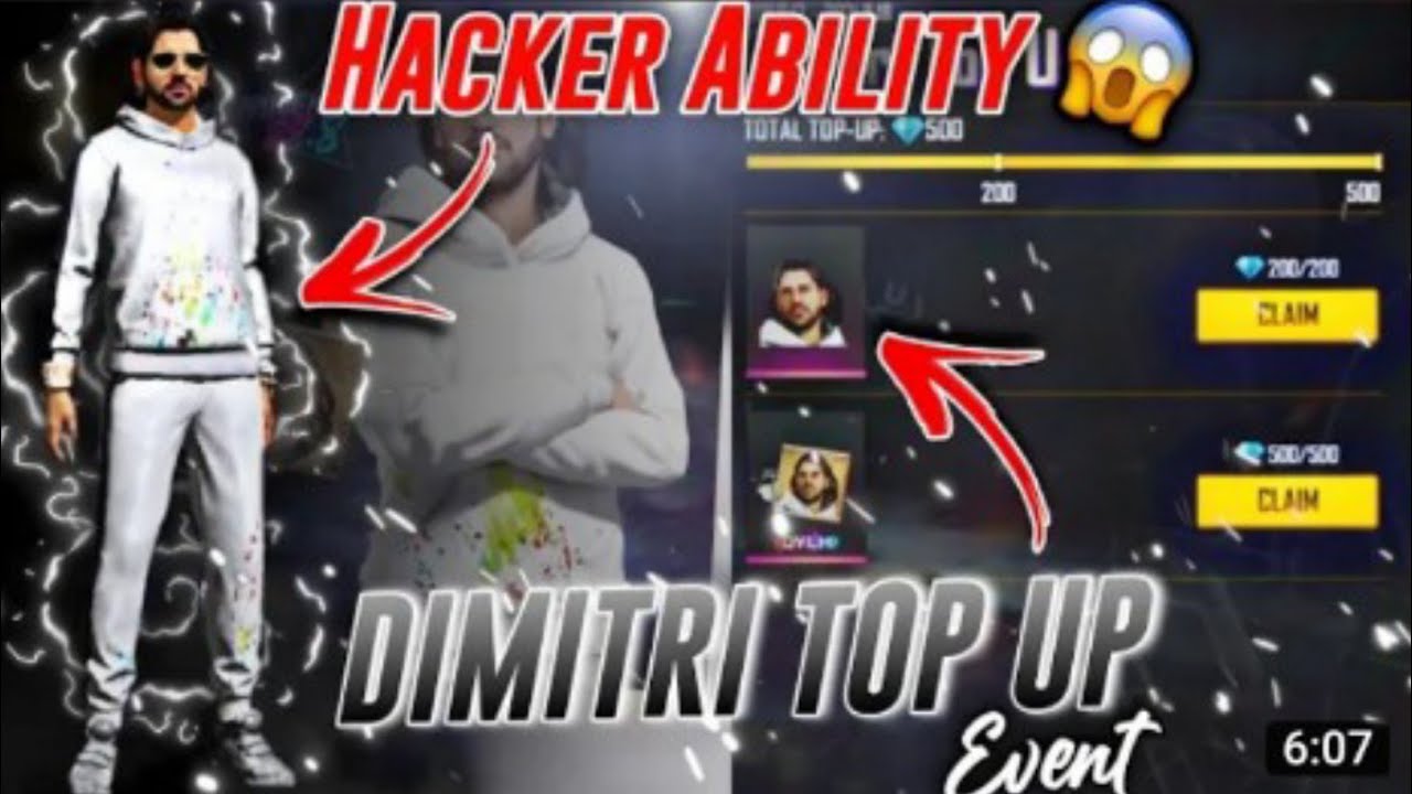 new top up event in free fire /dimitri character/ by two Hiest gamers ...