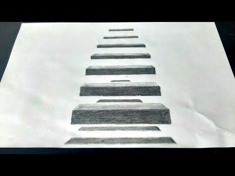 3D illusion Floating steps Easy Drawing - YouTube