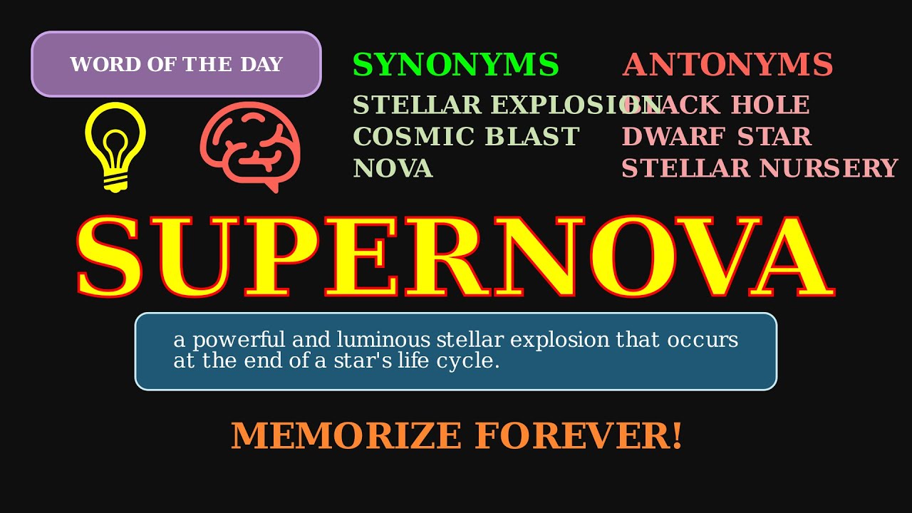 Supernova: The Ultimate Cosmic Explosion 💥 A Stellar Vocabulary Word ...