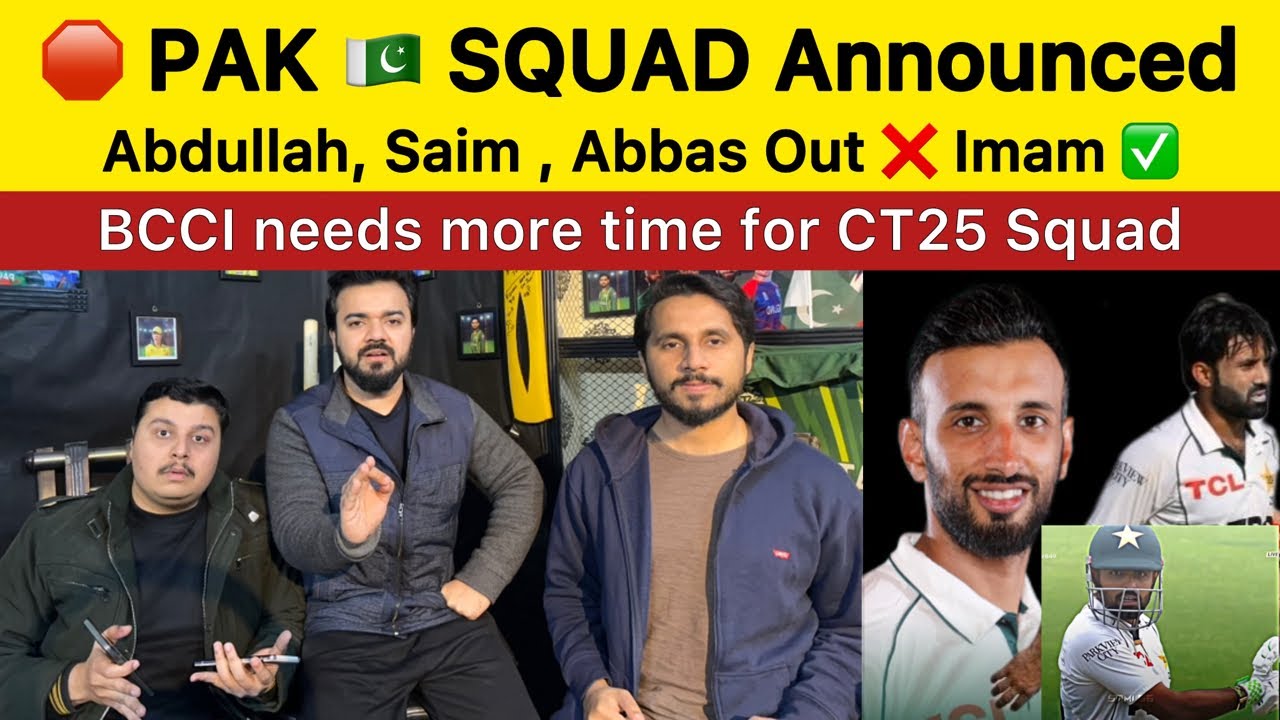 Abdullah, Saim, Abbas Out Imam in PAK Squad announced vs WI test | PAK ...