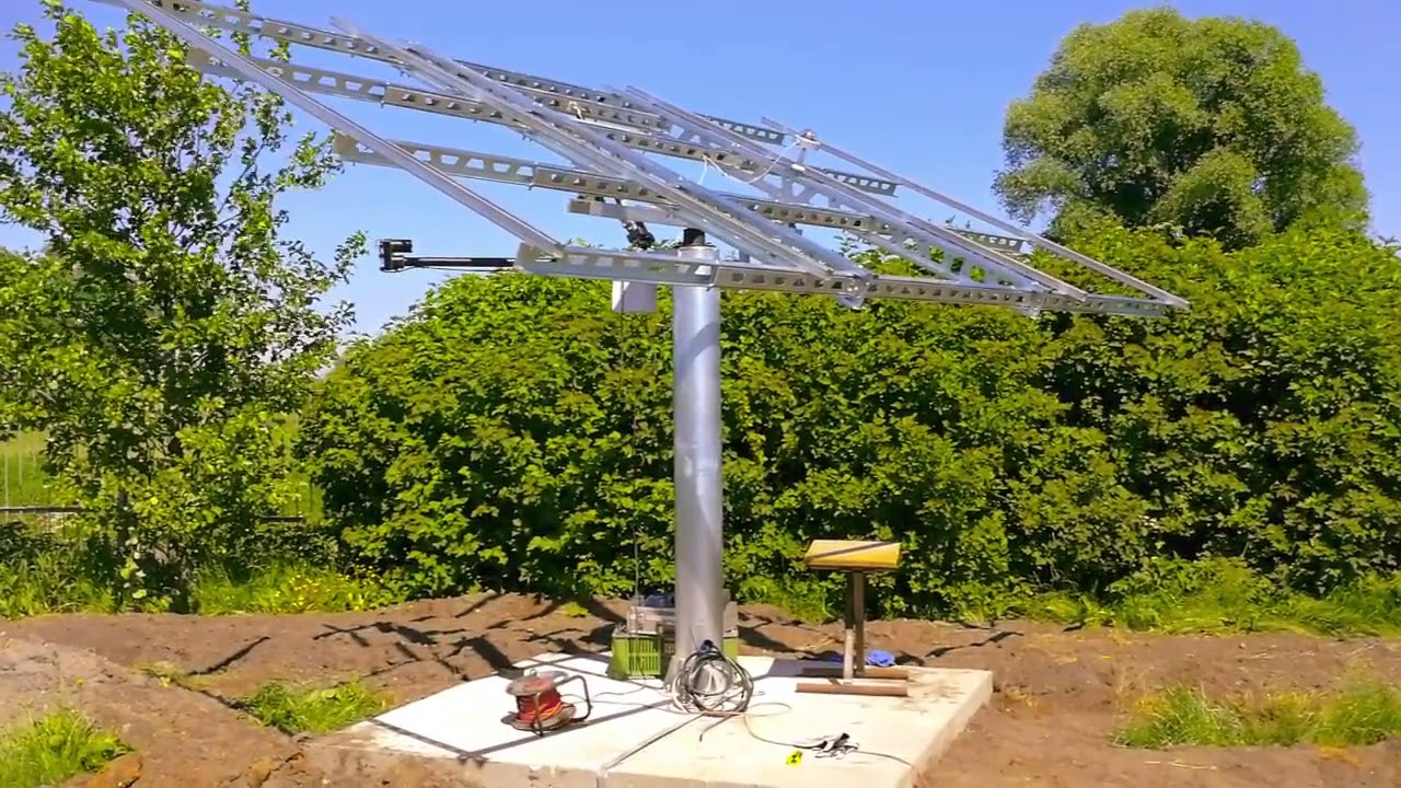 Solar Tracker with two linear actuators - YouTube