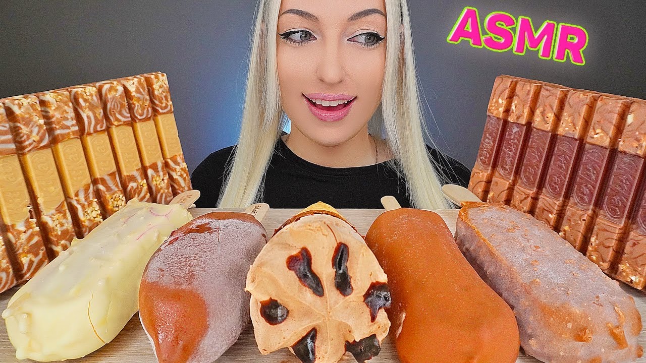 Asmr Eating Chocolate Ice Cream Kitkat Nutella Magnum 초코아이스크림