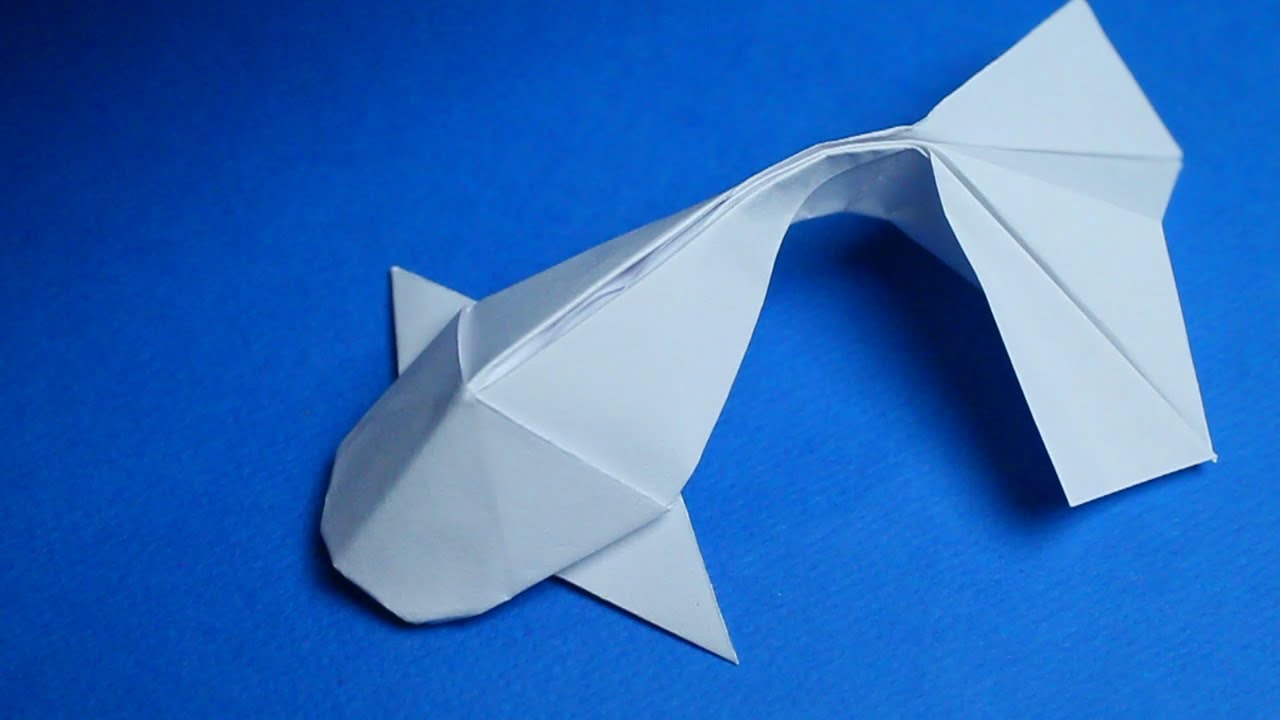 How to make a goldfish out of paper. Origami fish - YouTube