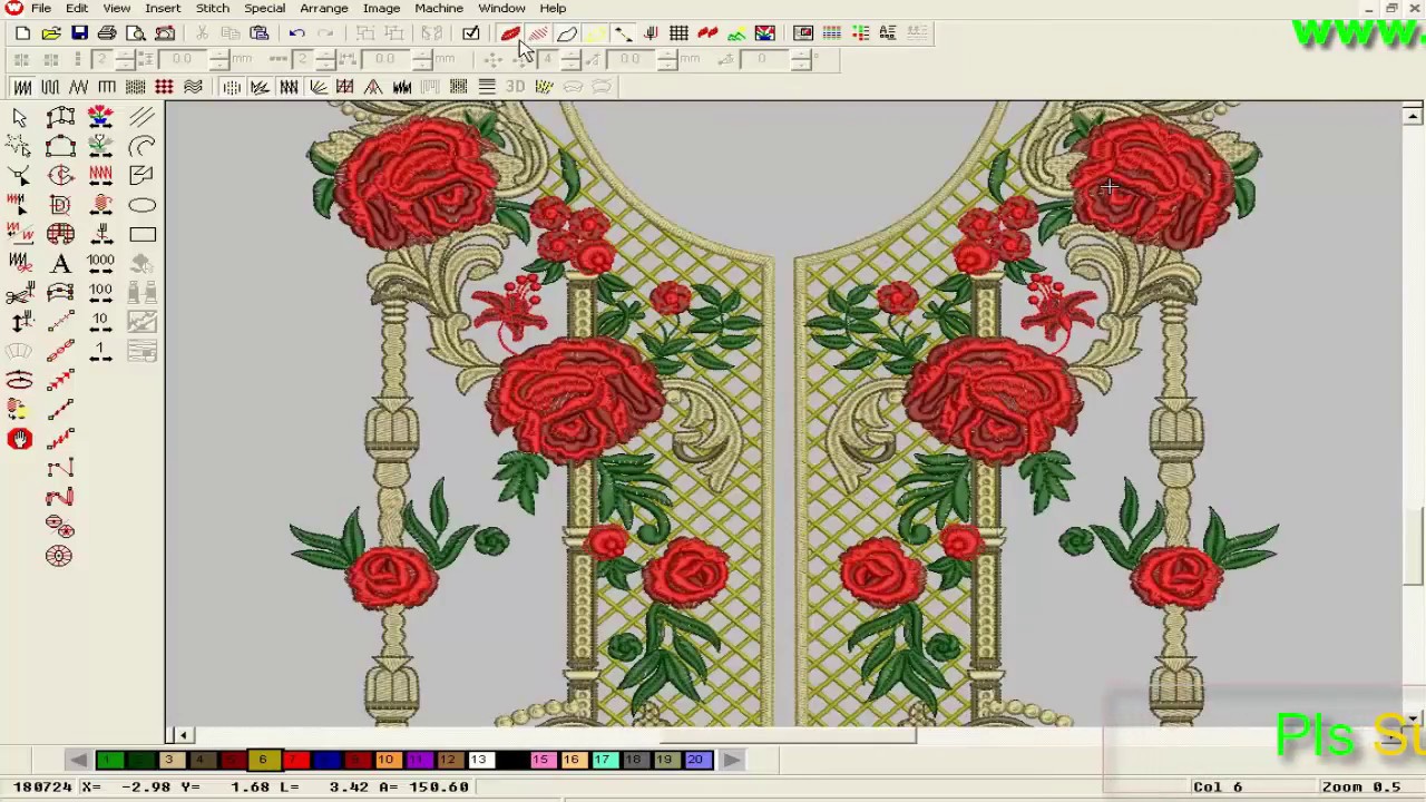 Embroidery designing tutorial on Wilcom software || embroidery design ...