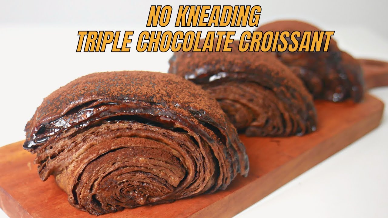 How I Make Perfect Triple Chocolate Croissants At Home! No-Knead, Quick ...