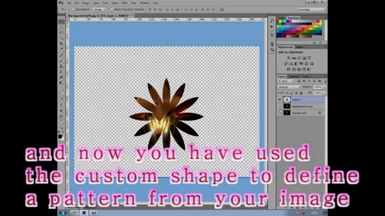 Photoshop Tutorial custom shape tool as a selection - YouTube