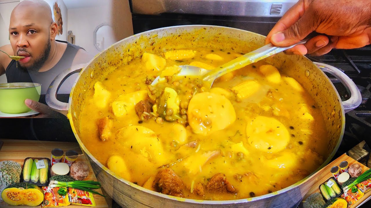 Jamaican Gungo peas soup with corned pork/peas soup recipe - YouTube