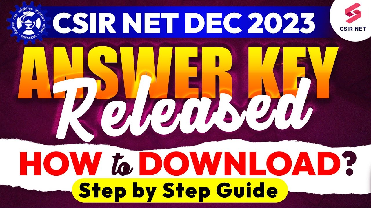 CSIR NET Dec 2023 | Answer Key Released | How to Challenge | Step by ...