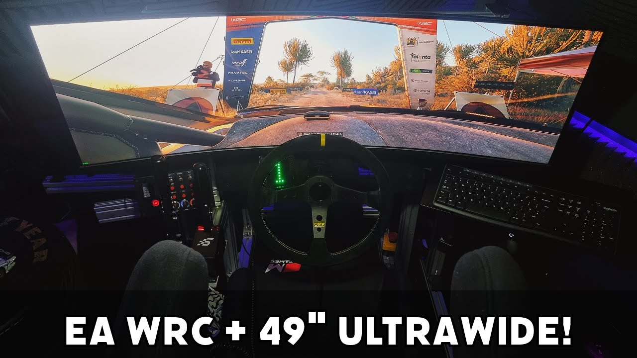 Sim racing with super ultrawide monitor - EA WRC - YouTube