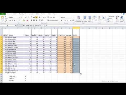 MS Excel the "IF" Function and Letter Grades - YouTube