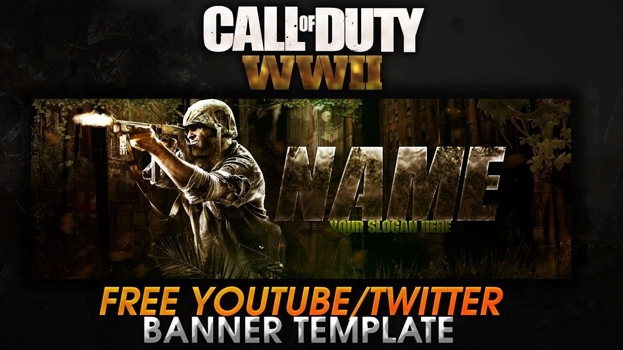 FREE COD WORLD WAR 2 BANNER TEMPLATE (YOUTUBE/TWITTER) - YouTube