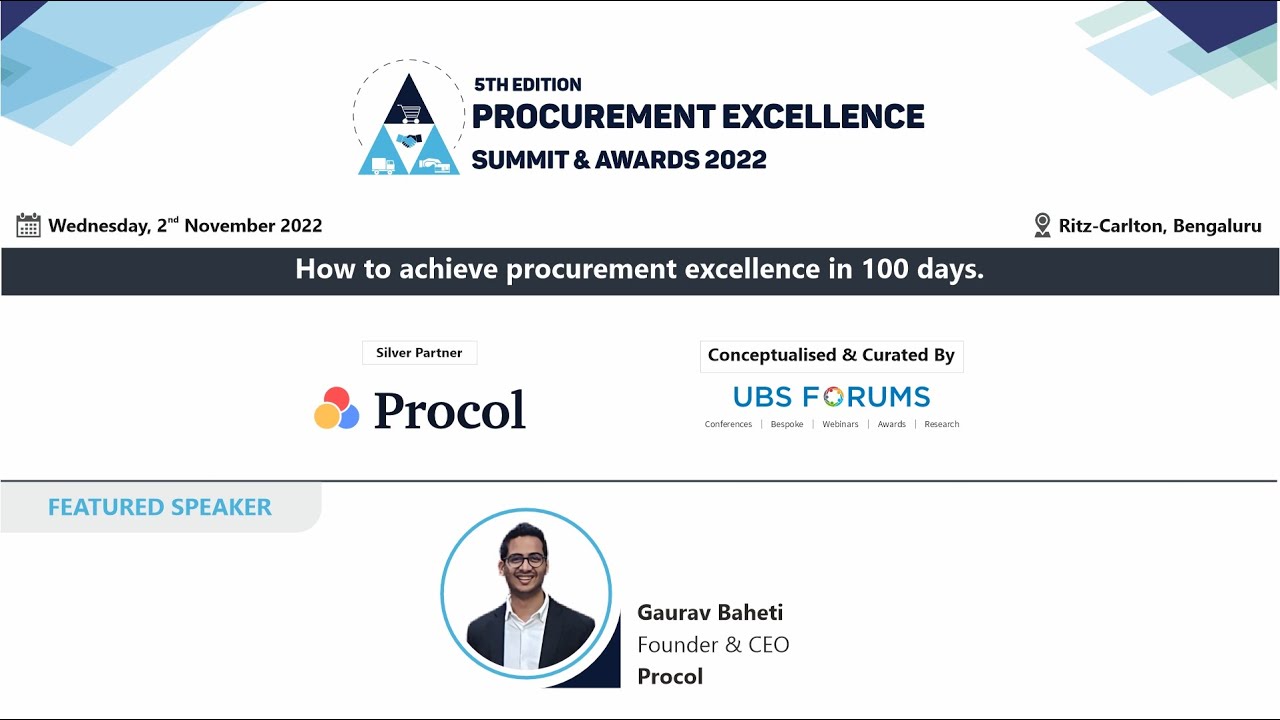5th Edition Procurement Excellence Summit & Awards 2022 - How to ...