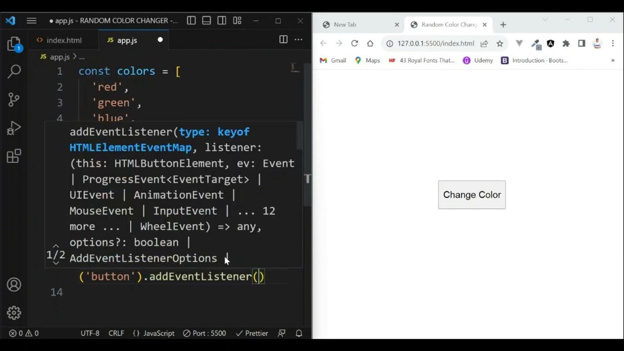 Random Color Changer With JavaScript - YouTube