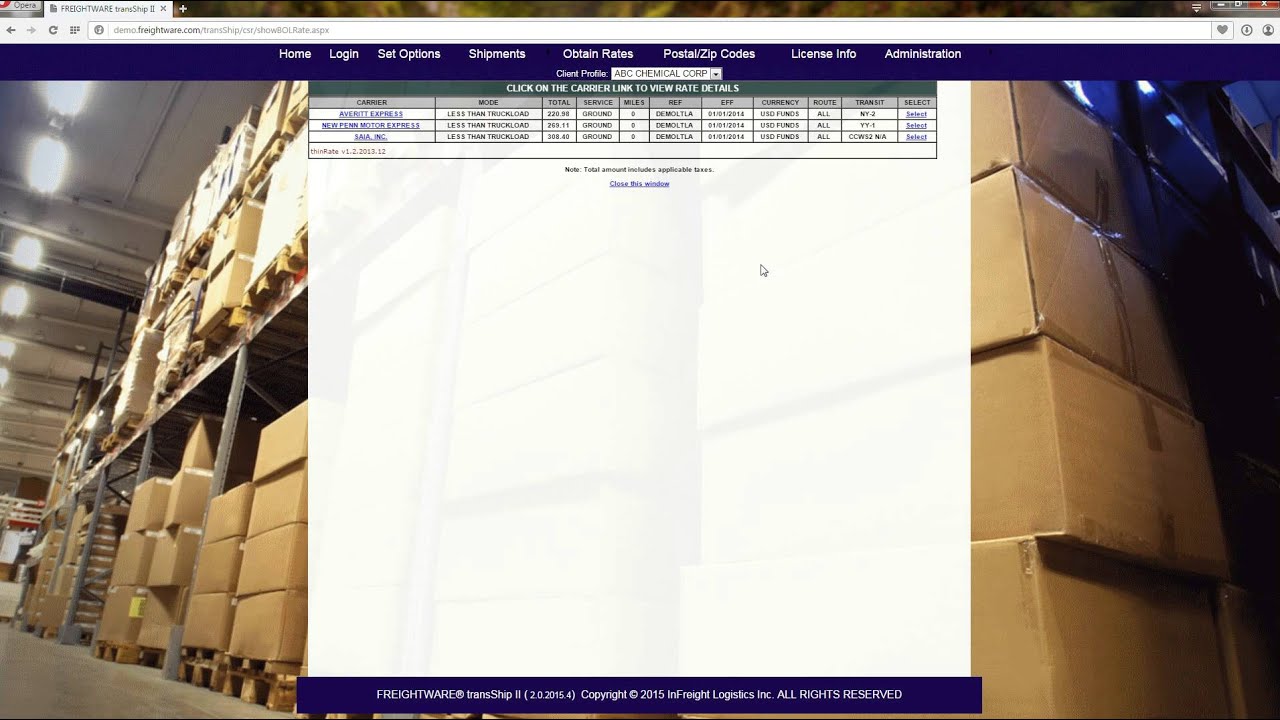 FREIGHTWARE® transShip II - U.S. domestic shipment demo - YouTube