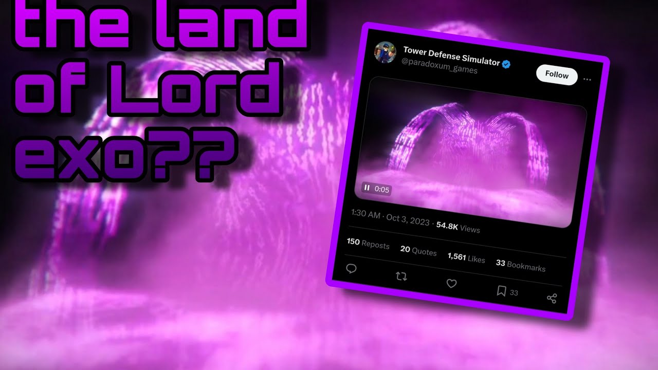 THE LAND OF LORD EXO?(TDS LEAK)|TOWER DEFENCE SIMULATOR|ROBLOX - YouTube