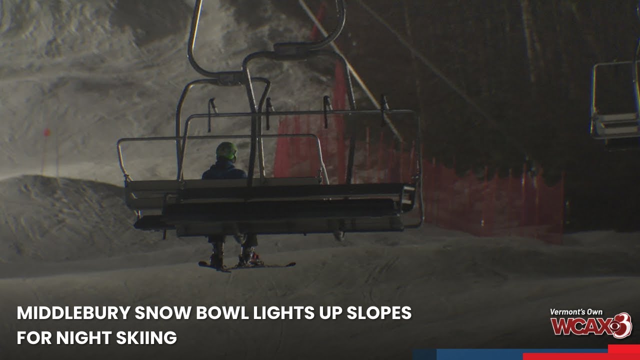 Middlebury Snow Bowl lights up slopes for night skiing - YouTube