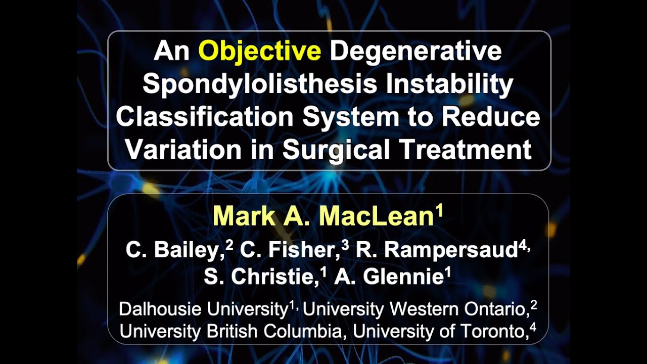 Dr. Mark A. MacLean, MD, MSc is sharing his E Poster Video Presentation ...