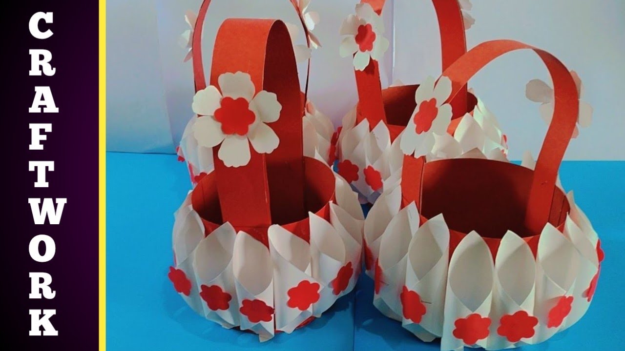 how to make paper busket / craft / decor / diycraft / decoration ...