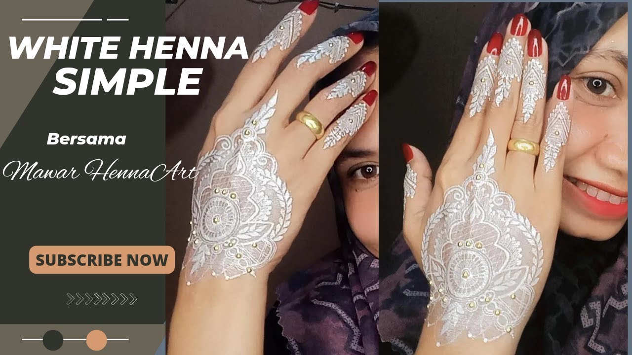 Henna putih simple | henna putih pengantin | henna wedding #whitehenna ...